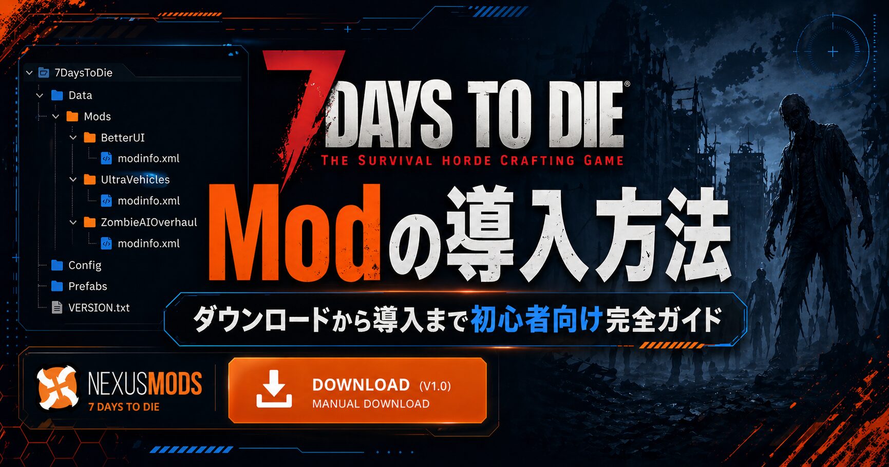 7DTD に Mod を入れよう！ダウンロードから導入まで初心者向け完全ガイド【v2.x対応】 - PCゲームサーバーの 構築・管理完全ガイド
